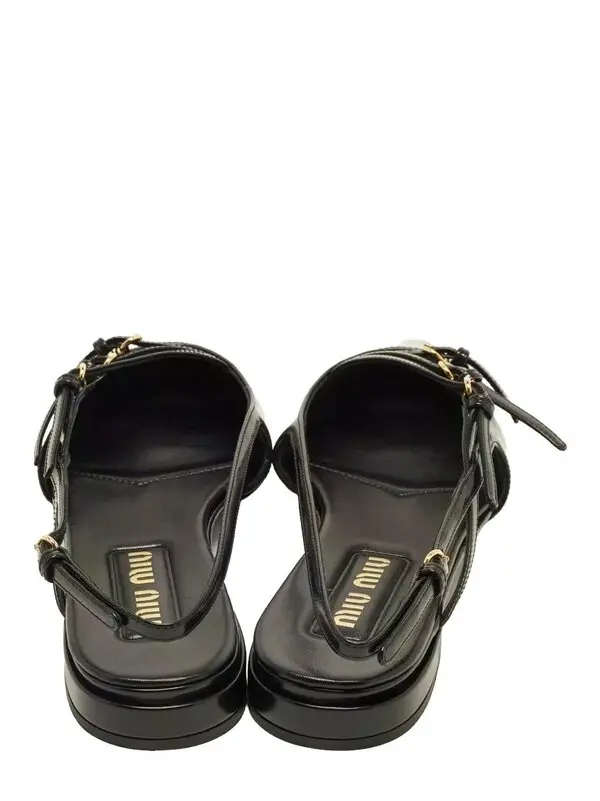 Miu Miu Leather Buckle-detail Slingback Pumps - Black