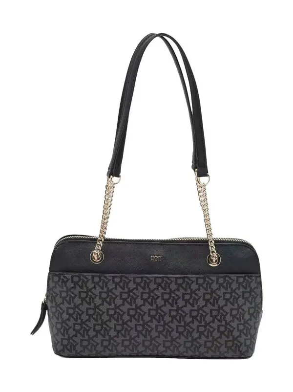 Dkny Medium Bryant Park Monogram Shoulder Bag - Black
