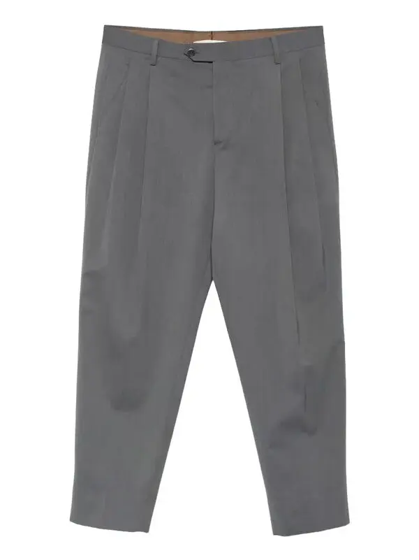 BRIGLIA 1949 Pleated-detail Cropped Trousers - Grey