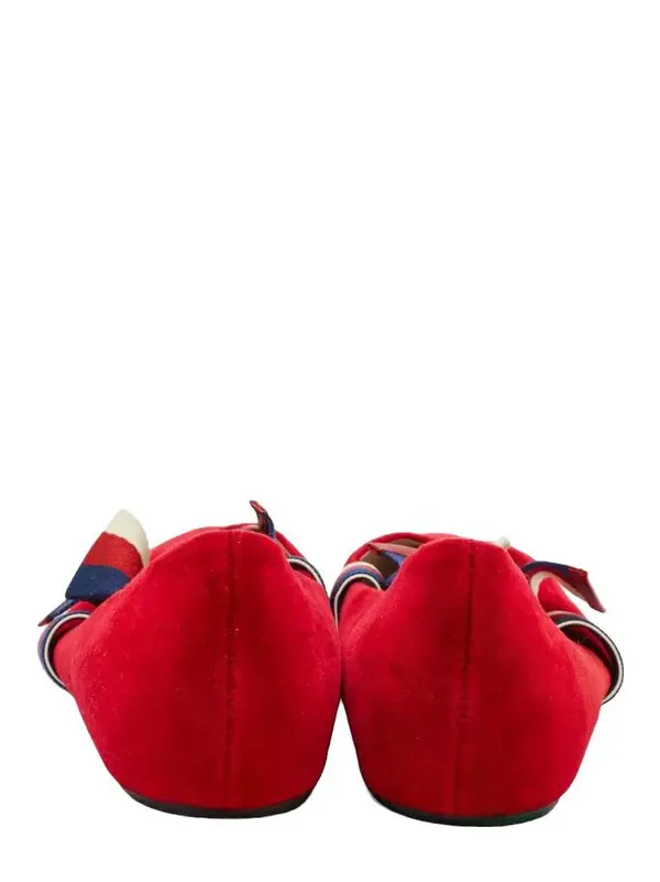 Gucci Web Bow Ballet Flats - Red