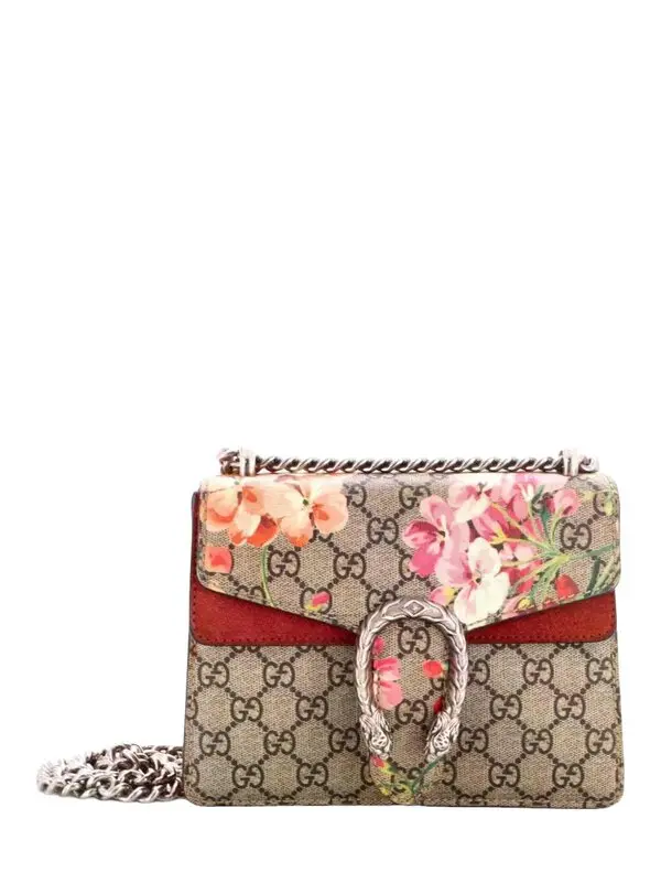 Gucci Dionysus Blooms Print Gg Coated Canvas Mini Shoulder Bag - Brown