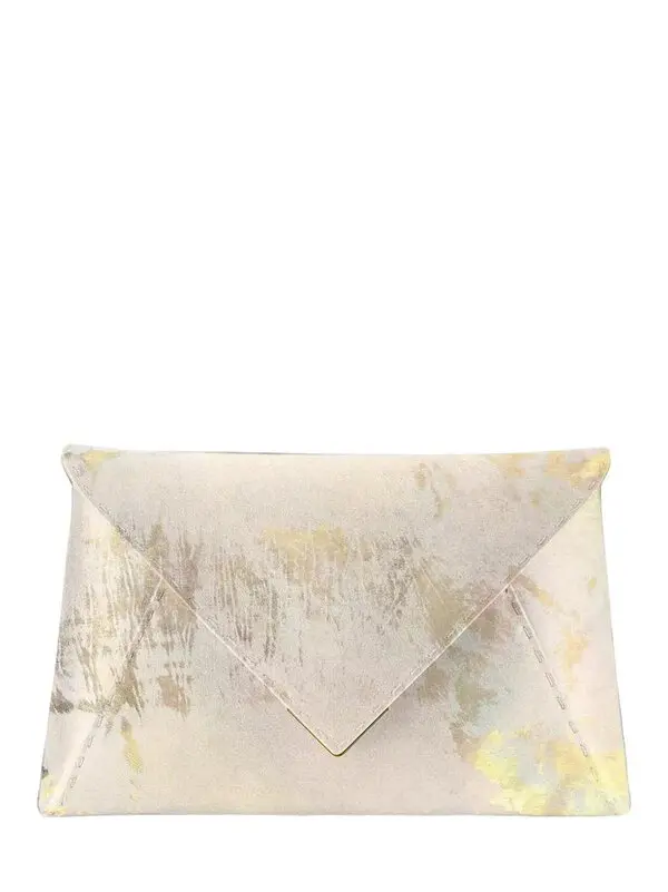 Tyler Ellis Medium Lee Pouchet Metallic-leather Clutch Bag - Neutrals