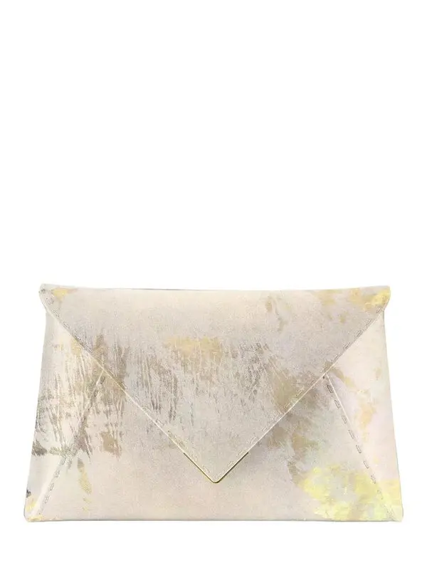 Tyler Ellis Medium Lee Pouchet Metallic-leather Clutch Bag - Neutrals
