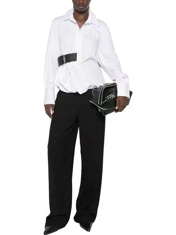 Imperial Belted Gathered Shirt - White
