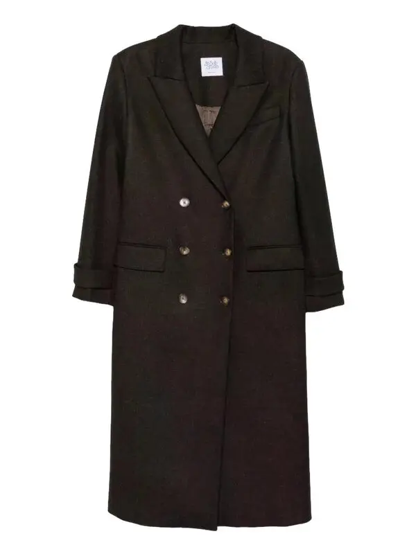 LE SULLY STUDIO Double-breasted Peak-lapel Coat - Brown