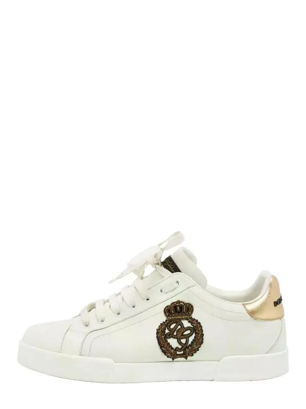 Dolce & Gabbana Portofino Crown-patch Low-top Sneakers - White