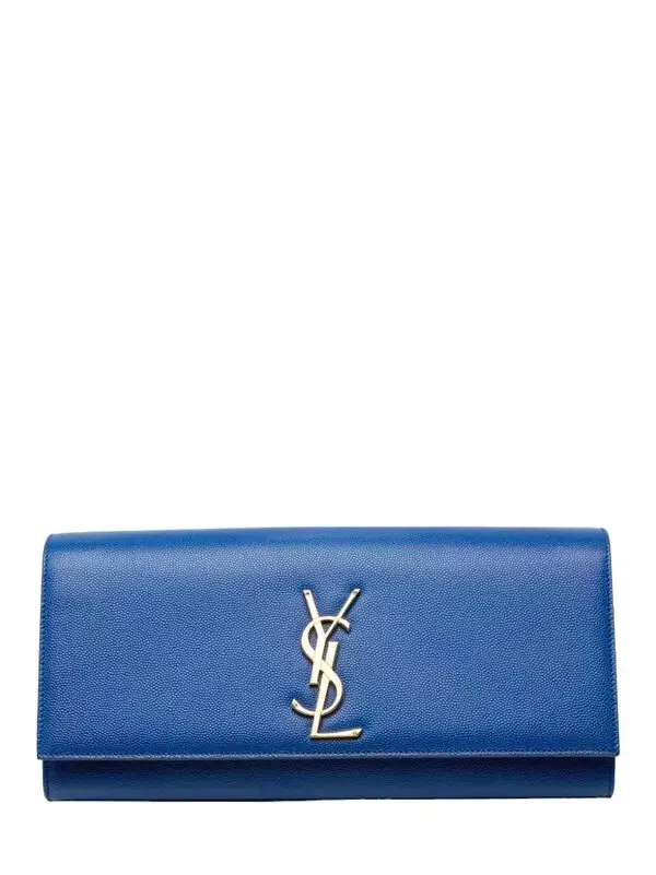 Saint Laurent Monogram Cassandre Clutch Bag - Blue