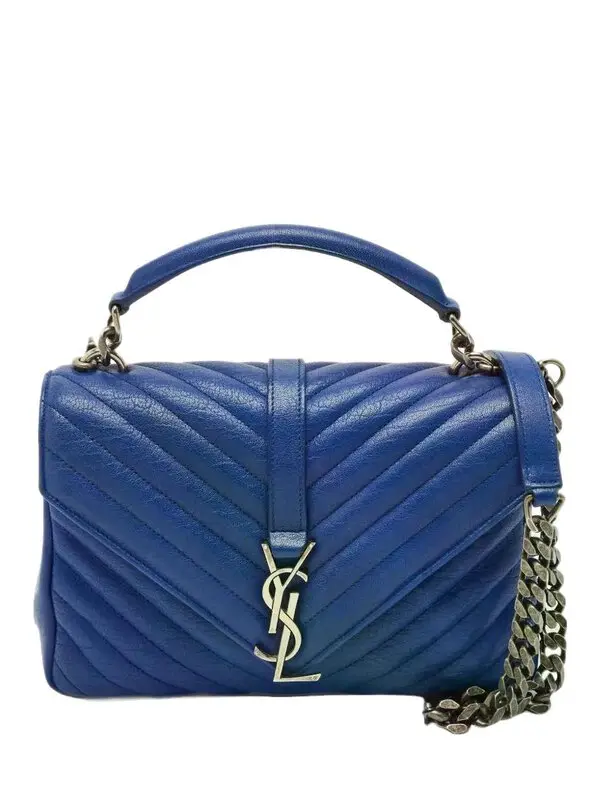 Saint Laurent College Matelassé Tote Bag - Blue