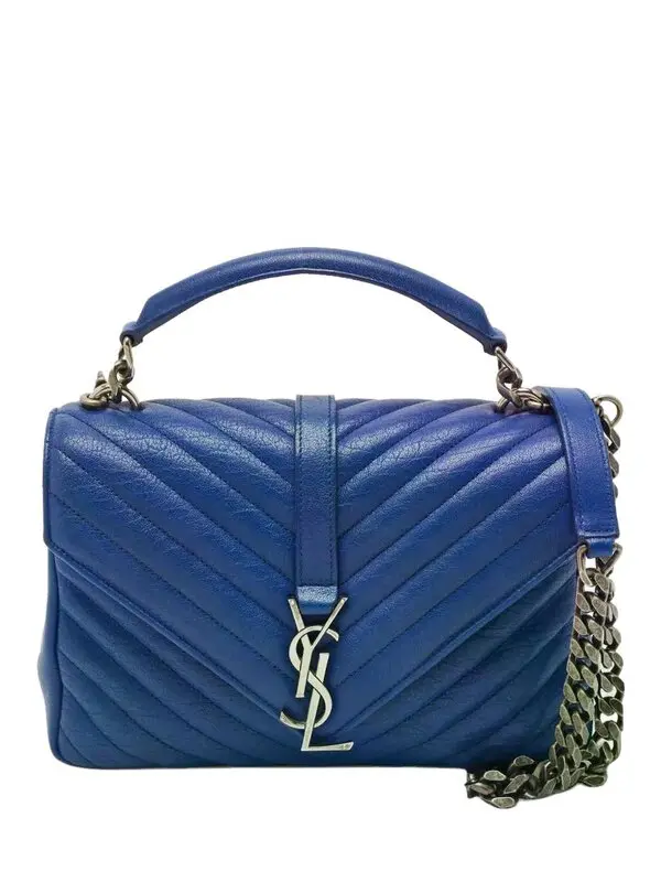 Saint Laurent College Matelassé Tote Bag - Blue