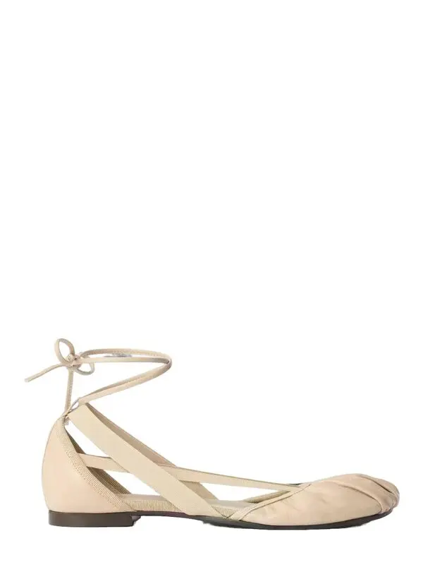 LEMAIRE Flat Ballerinas In Goat Leather - Neutrals