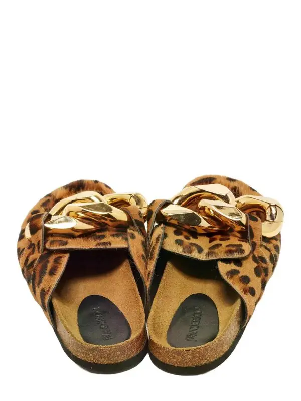 JW Anderson Leopard-print Chain-link Mules - Brown