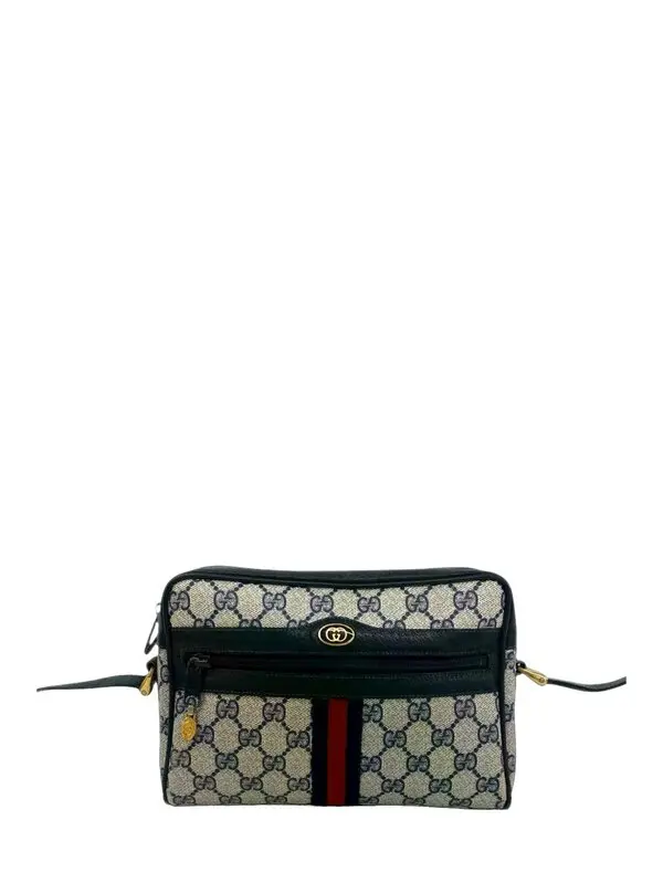 Gucci Gg Supreme Interlocking G Web Crossbody Bag - Neutrals