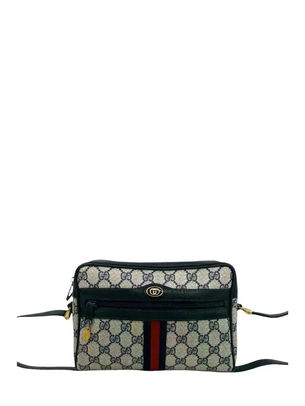 Gucci Gg Supreme Interlocking G Web Crossbody Bag - Neutrals