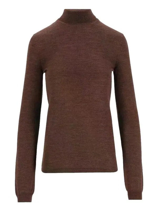 MAISON MARGIELA Wool Silk Underpinnings Turtleneck - Brown