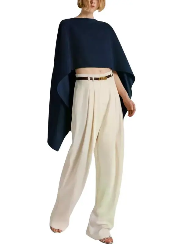 Alberta Ferretti Draped Asymmetric Cape - Blue