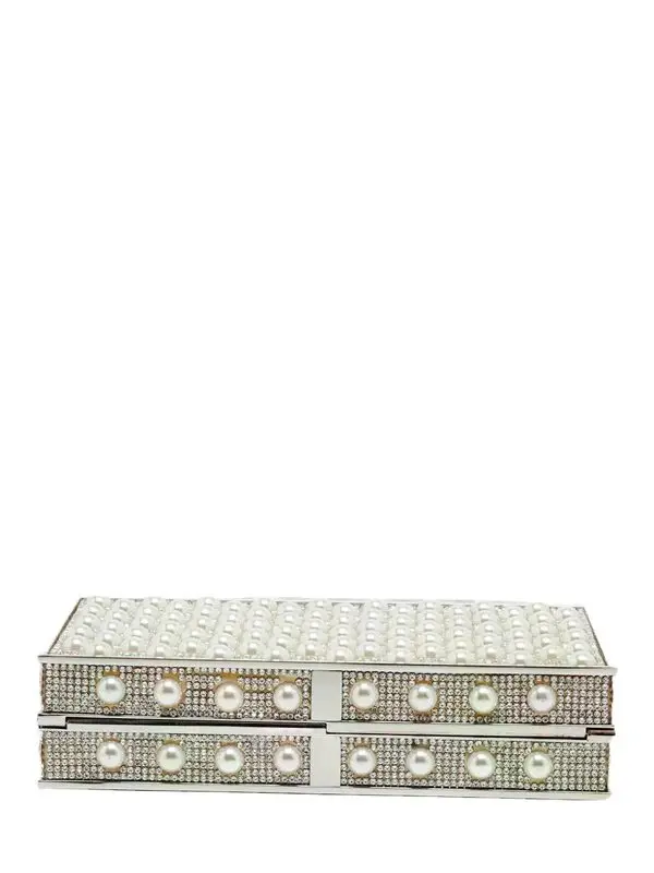 SOPHIA WEBSTER Clara Crystal Pearl Clutch Bag - White