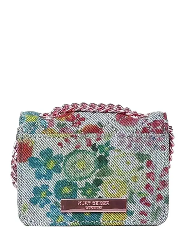 Kurt Geiger Micro Kensington Quilted Floral Shoulder Bag - Blue
