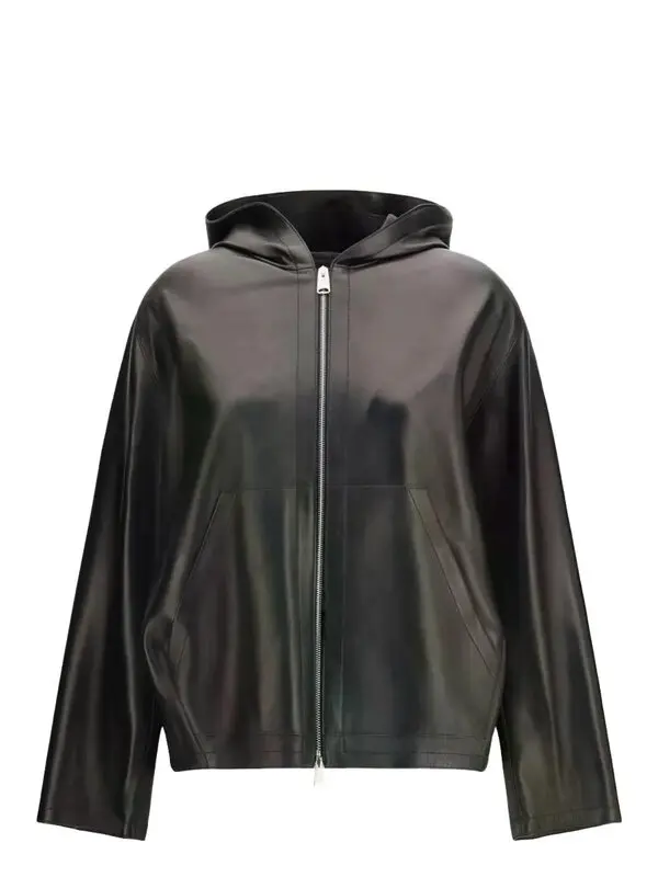 Khaite Darlu Hooded Leather Jacket - Black