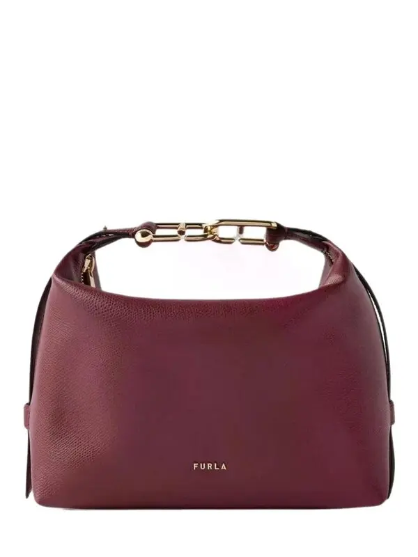 Furla Small Textured Leather Shoulder Bag - Red