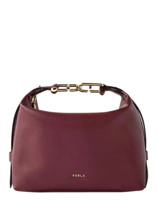 Furla Small Textured Leather Shoulder Bag - Red