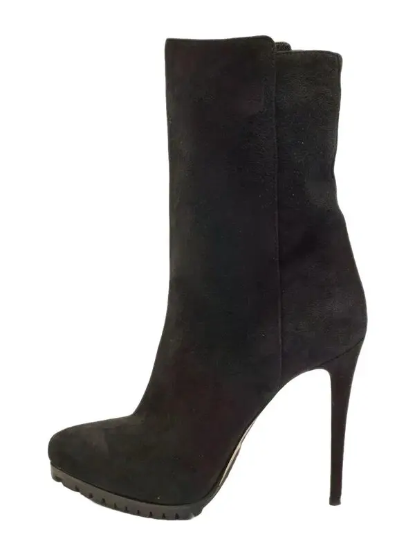 LE SILLA Suede Ankle Boots With Stiletto Heel - Black