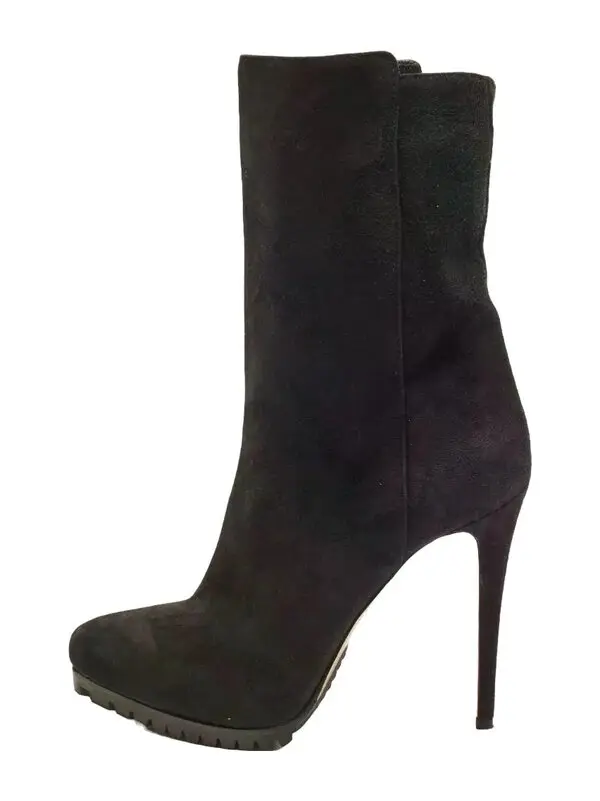 LE SILLA Suede Treaded-sole Ankle Boots - Black