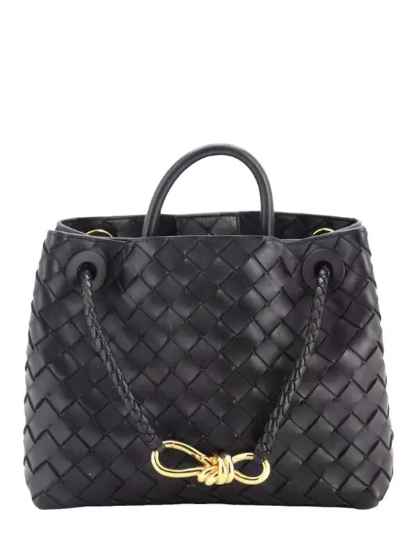 Bottega Veneta Andiamo Top Handle Bag Intrecciato Nappa Small Satchel - Black