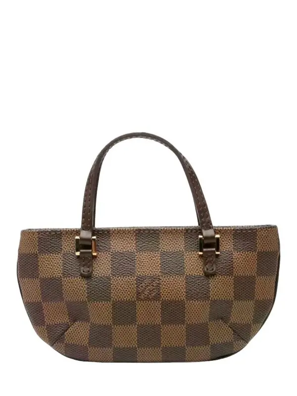 LOUIS VUITTON Damier Ebene Manosque Pochette Handbag - Brown