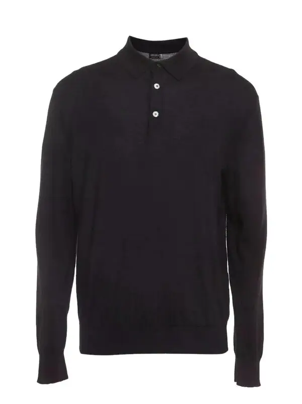 Ermenegildo Zegna Half-button Polo Shirt - Black
