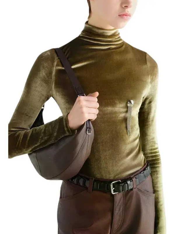 LEMAIRE Quiver Clip Bag In Grained Buffalo Leather - Brown