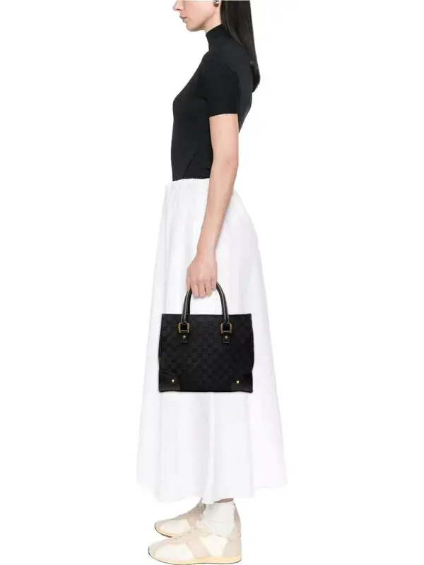 Gucci Gg Canvas Nailhead Handbag - Black