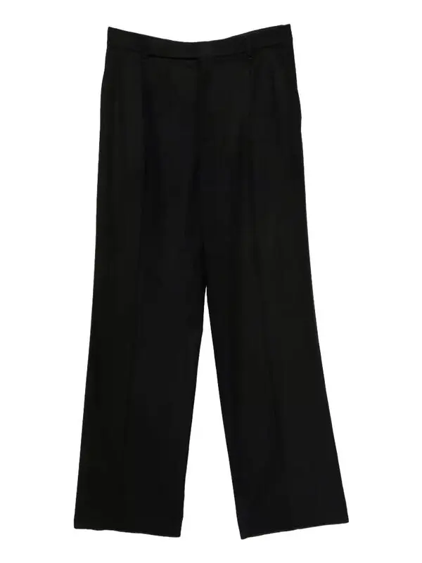 Saint Laurent Fluid Pants In Wool Flannel - Black