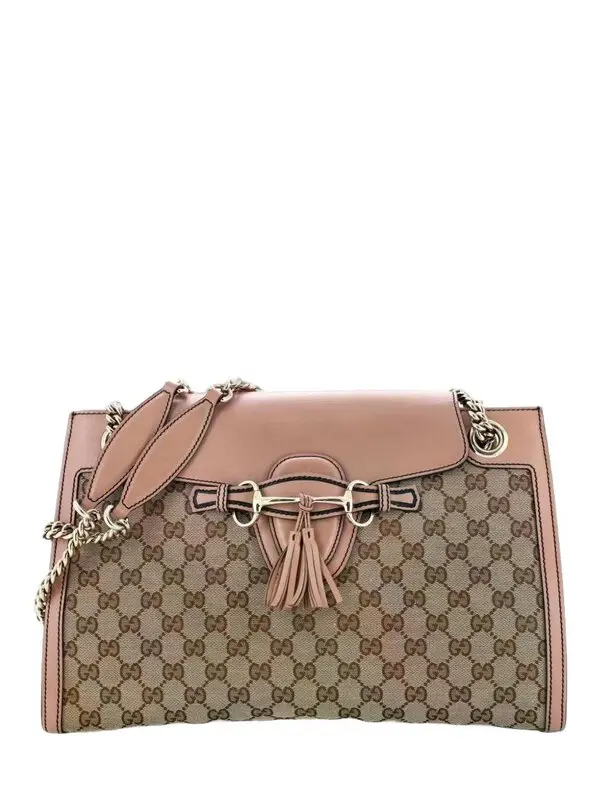 Gucci Gg Canvas And Leather Large Shoulder Bag - Neutrals
