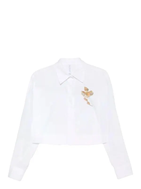 Imperial Cropped Long-sleeve Shirt - White