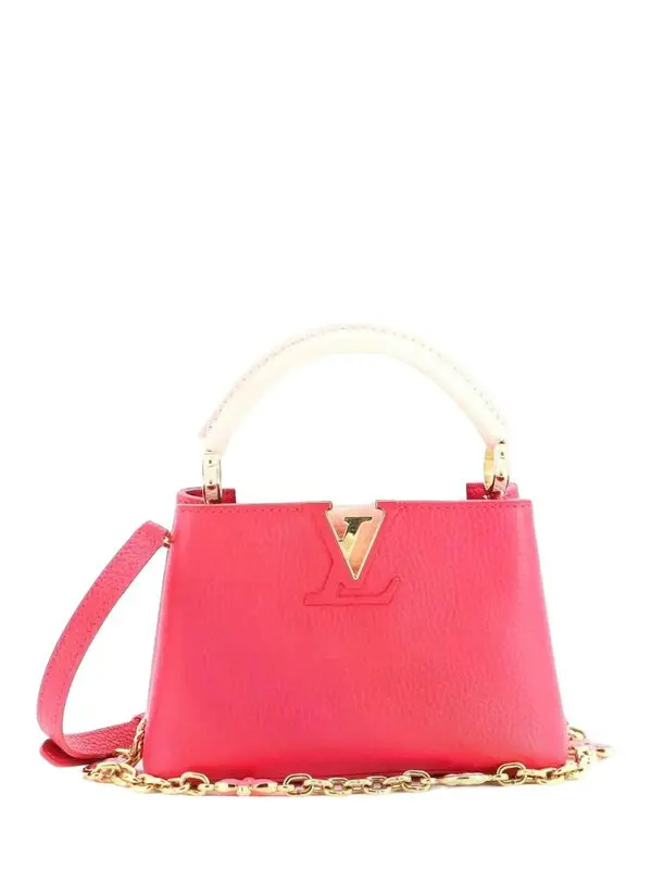 LOUIS VUITTON Flower Chain Capucines Mini Satchel Bag - Pink