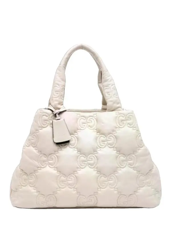 Gucci Gg Matelasse Calfskin Tote Bag - White