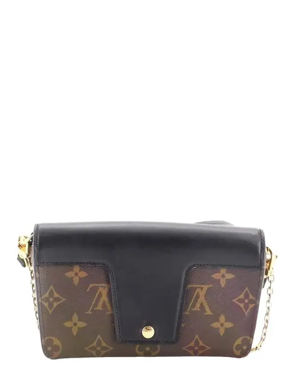 LOUIS VUITTON Monogram Canvas And Leather Padlock Strap Crossbody Bag - Black