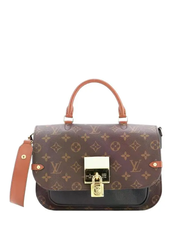 LOUIS VUITTON Monogram Canvas Leather Satchel - Black