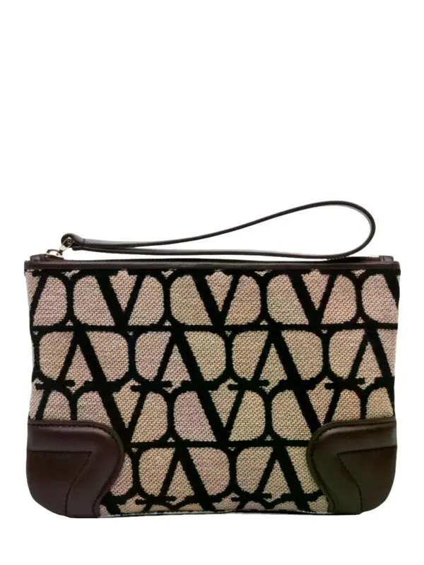 Valentino Garavani Toile Iconographe Pouch - Brown