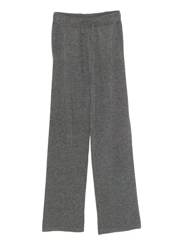 Alpha Studio Drawstring Wide-leg Knitted Trousers - Grey