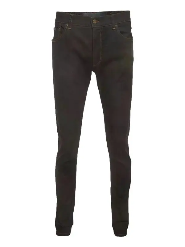 Dolce & Gabbana Slim-fit Jeans With Embroidered Bee Motif - Blue