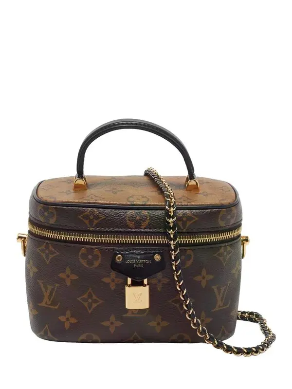 LOUIS VUITTON Pm Vanity Chain Monogram Reverse Canvas Make Up Bag - Brown