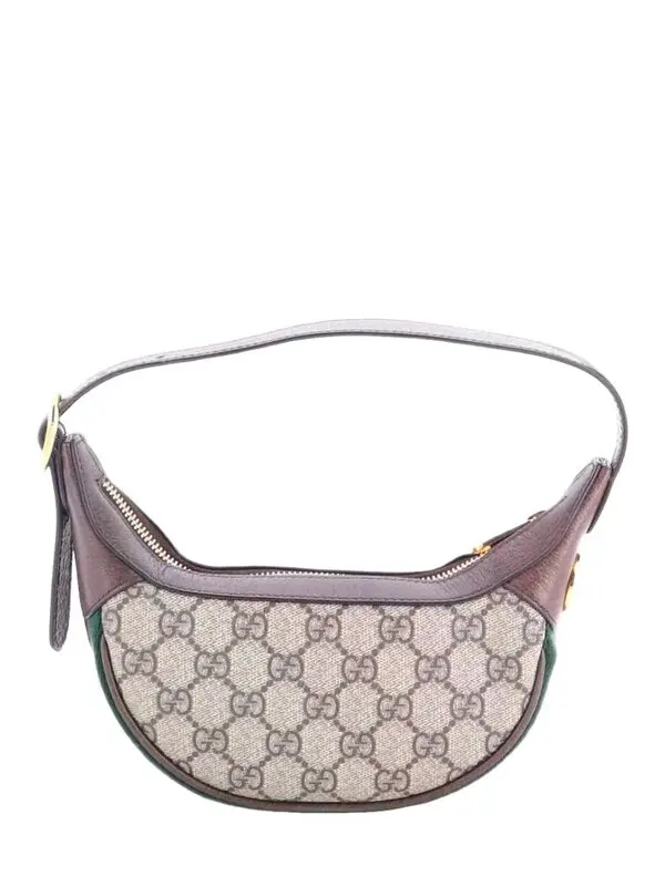 Gucci Ophidia Half Moon Bag Gg Coated Canvas Mini Hobo Bag - Brown