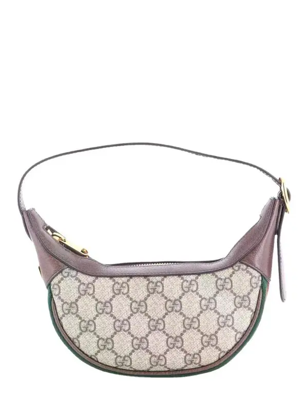 Gucci Ophidia Half Moon Bag Gg Coated Canvas Mini Hobo Bag - Brown