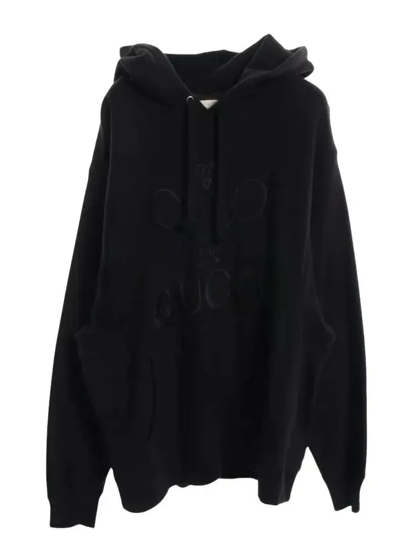 Gucci Cotton Embroidered Hoodie - Black