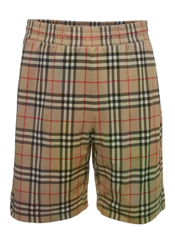Burberry Check-print Jersey Shorts - Neutrals