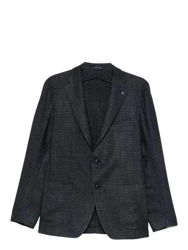 Tagliatore Houndstooth Single-breasted Blazer - Blue