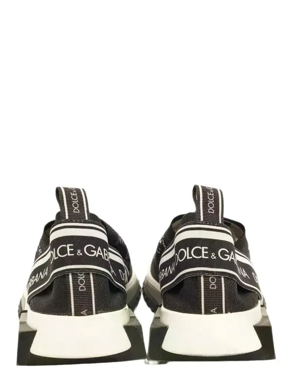 Dolce & Gabbana Sorrento Logo Print Slip-on Sneakers - Black