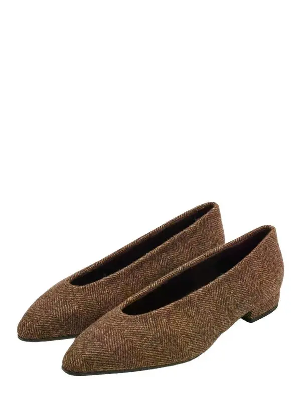 Loro Piana Chevron Ballet Flats - Brown
