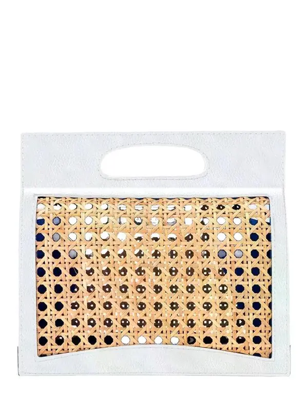 Tyler Ellis Stella Wicker Tote Bag - White